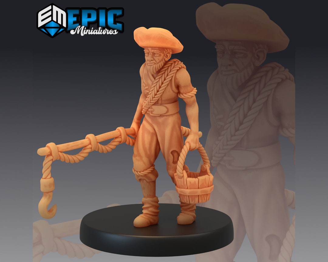 28mm Fisherman Villager - Etsy
