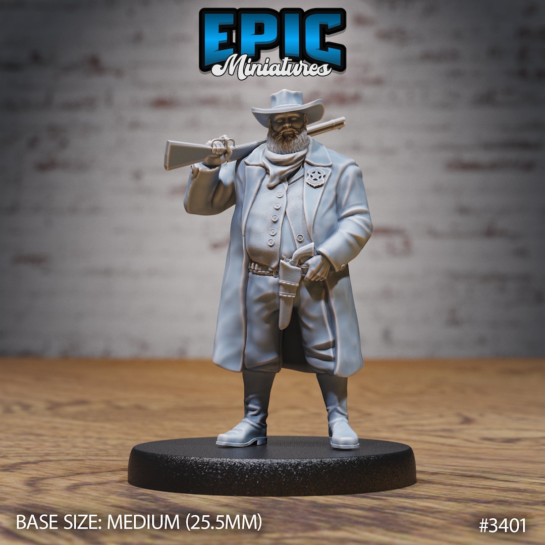 Wild West Marshall - 28mm Scale - Epic Miniatures - Fantasy Wild West ...
