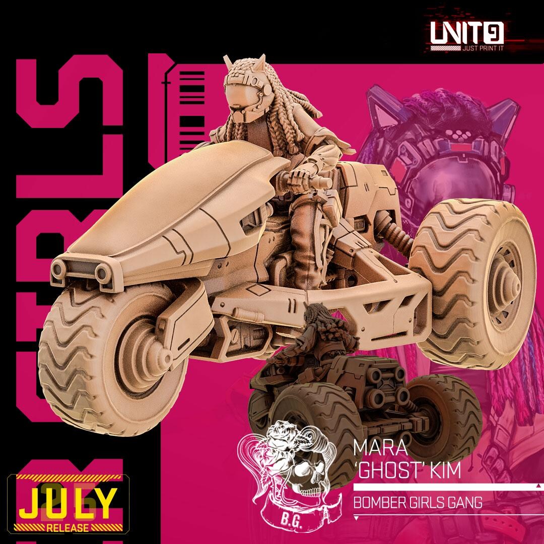 Mara "ghost" Kim (1 Pose and 1 Trike Pose Available) - 28/32mm - Unit9 ...