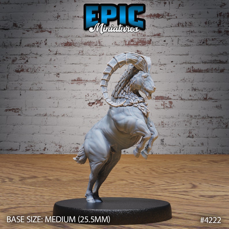 Armored Goat - 28mm Scale - Epic Miniatures - Dwarf Mountain - Fits on ...
