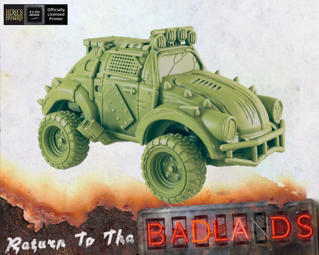 Wasteland Retro VW Beetle - Post-apocalyptic - 28mm or 32mm - EC3D ...