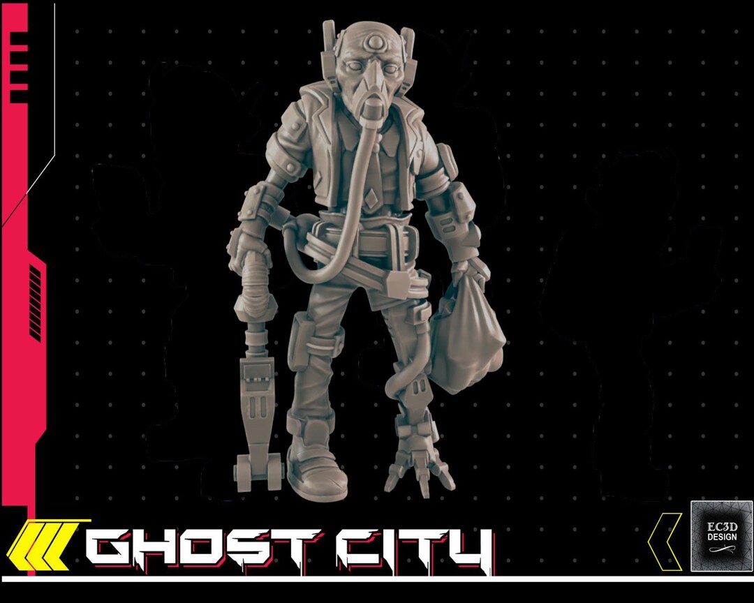 Amputee Traveler With Cybernetic Foot - Cyberpunk Theme - 28 or 32mm ...