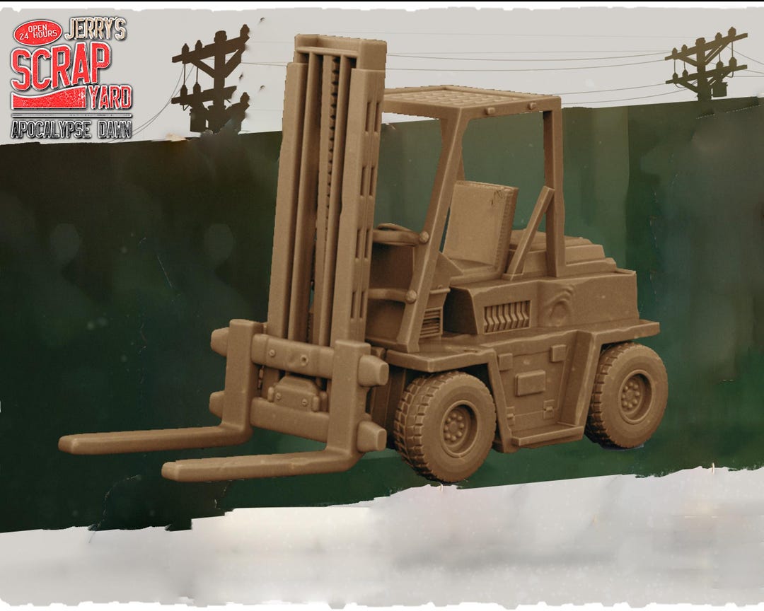 Forklift - 32mm Scale - Kraken Studios Jerry's Scrapyard - Great for ...