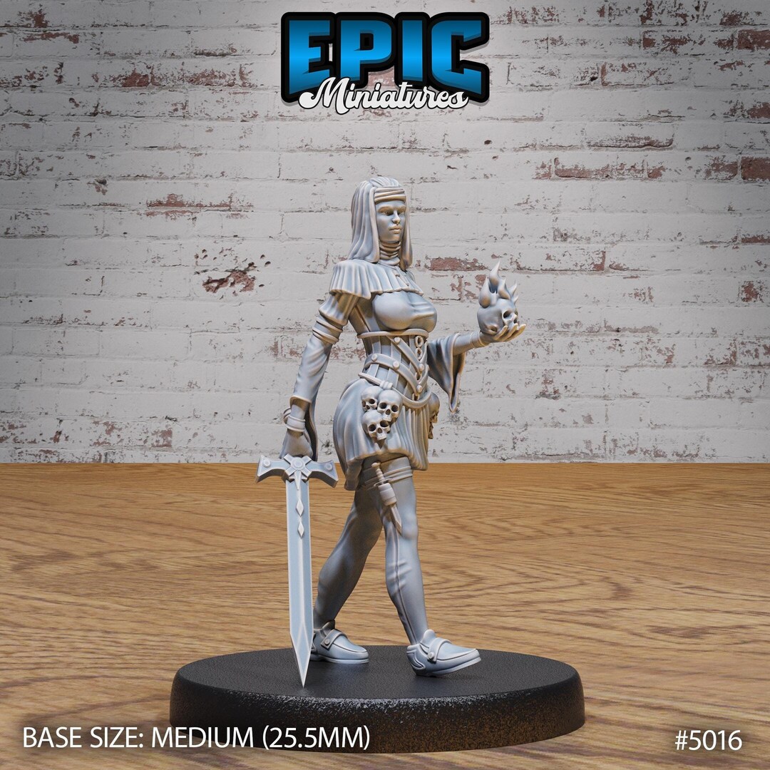 Dark Nun - True 28mm Scale - Epic Miniatures - Hell's Wrath - Dungeons ...