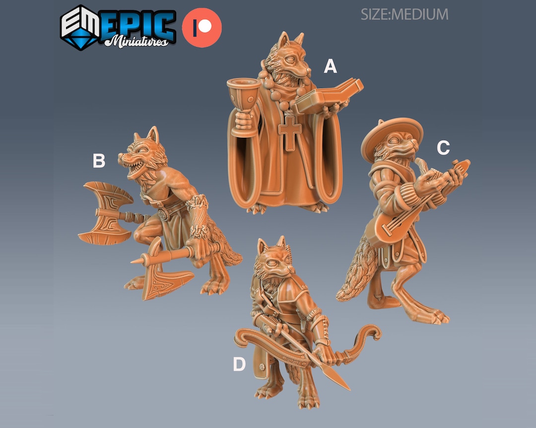 Fox Folk - 28mm Scale - Epic Miniatures - More Options on the Second ...