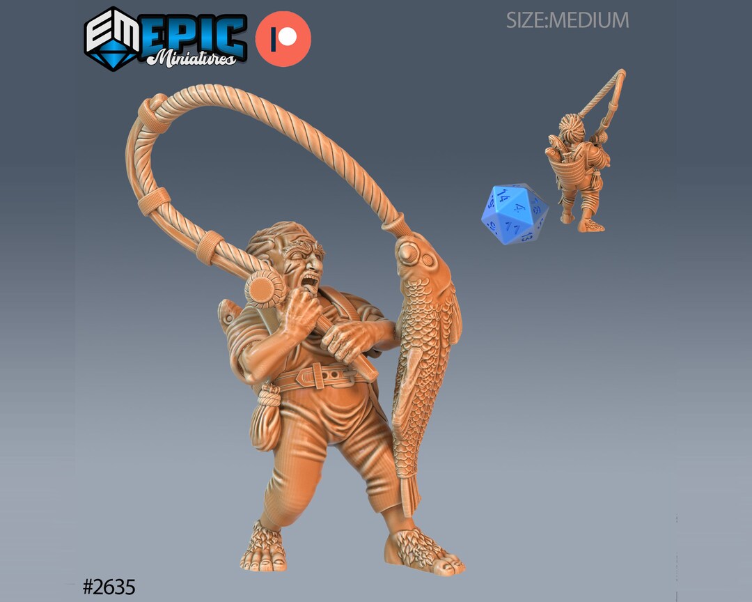 Halfling Villager Fisher 28mm Scale Epic Miniatures - Etsy