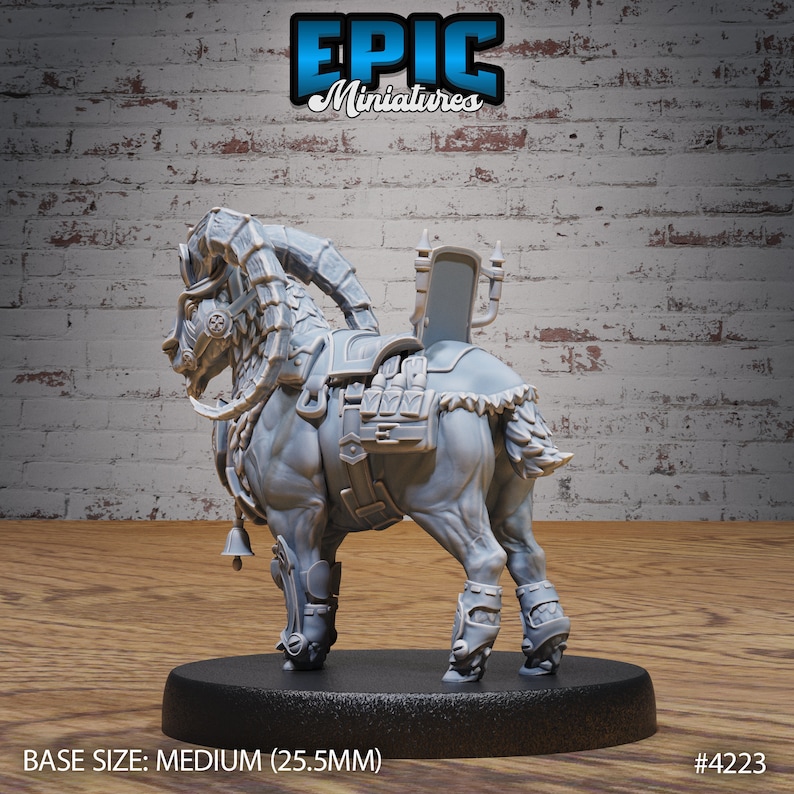 Armored Goat - 28mm Scale - Epic Miniatures - Dwarf Mountain - Fits on ...