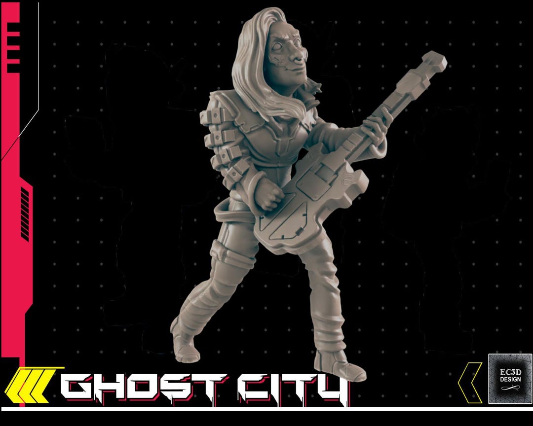 Rocker With Space...guitar? - Cyberpunk/sci-fi - 28mm or 32mm - Ghost ...