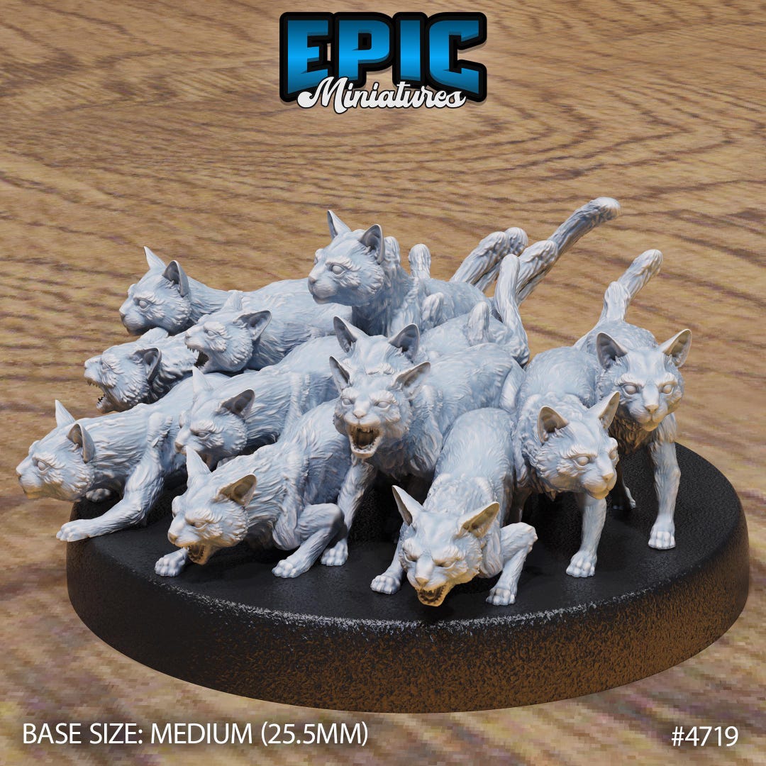 Cat Swarm - 28mm Scale - Epic Miniatures - Old Fables - Two Sizes ...