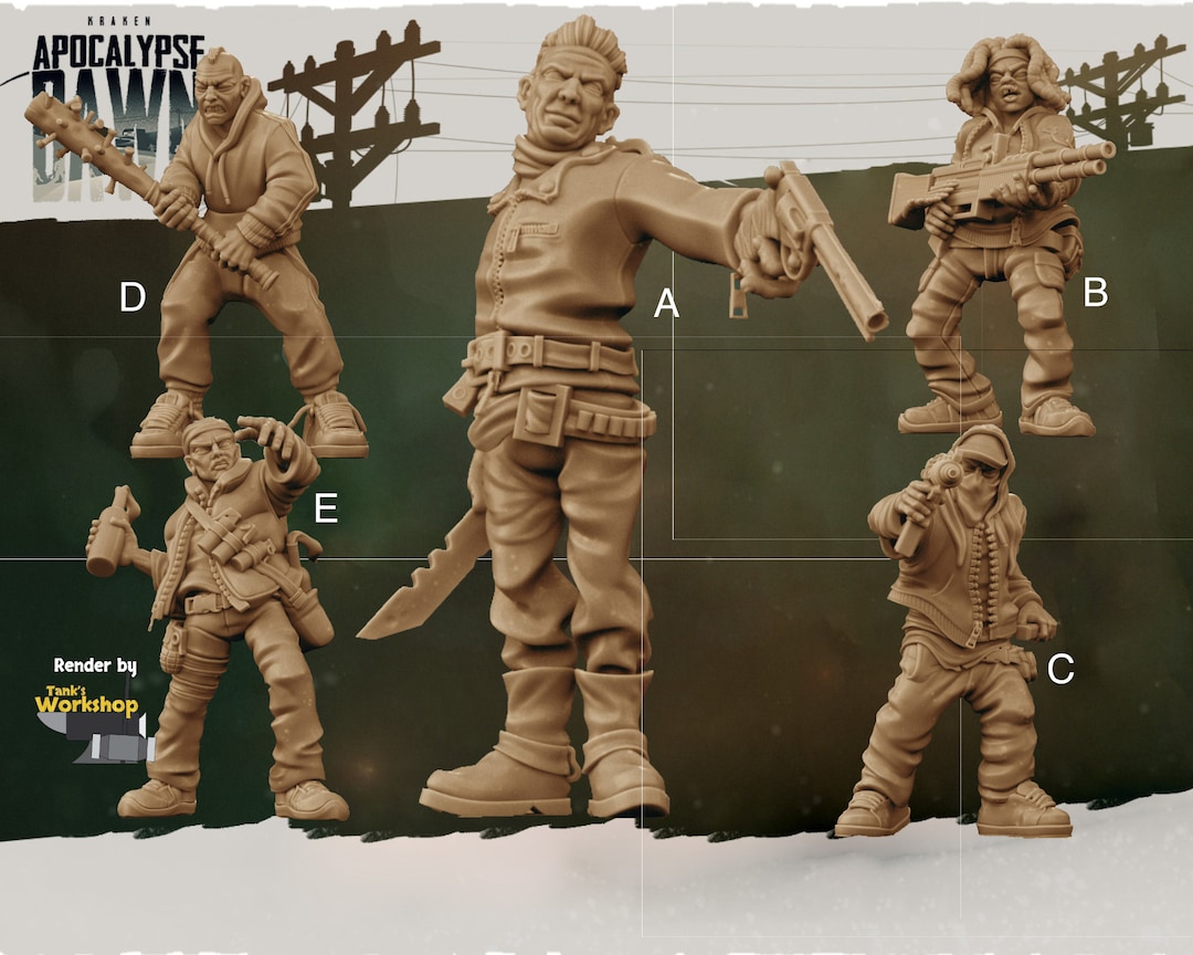 Street Gang - 32mm Scale - Kraken - Apocalypse Dawn - Great for Fallout ...