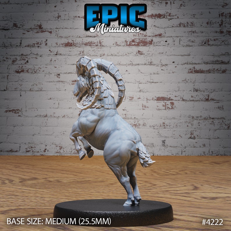 Armored Goat - 28mm Scale - Epic Miniatures - Dwarf Mountain - Fits on ...