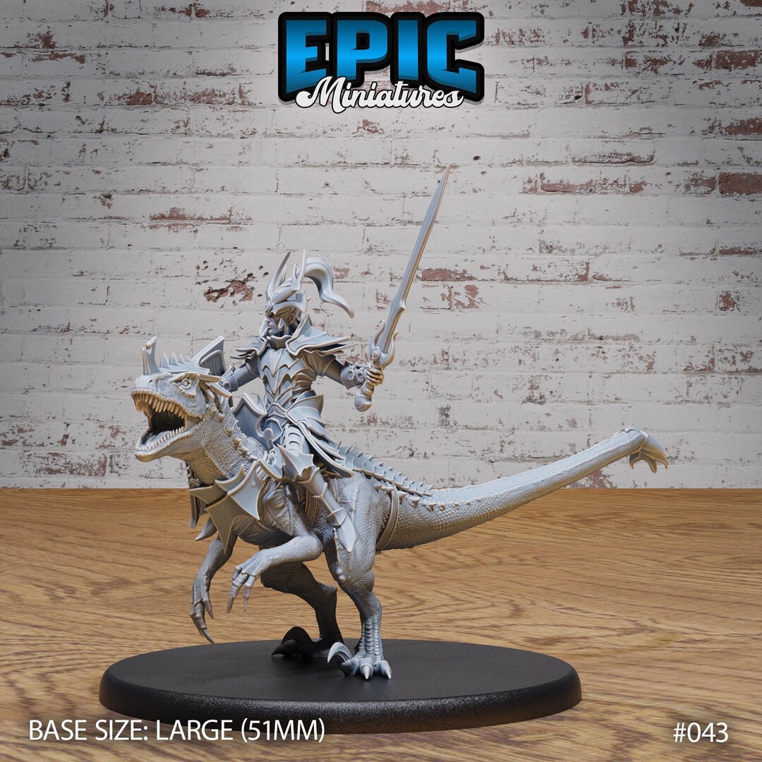 Dark Elf or Drow Army Raptor Mount With Rider - True 28mm Scale - Epic ...