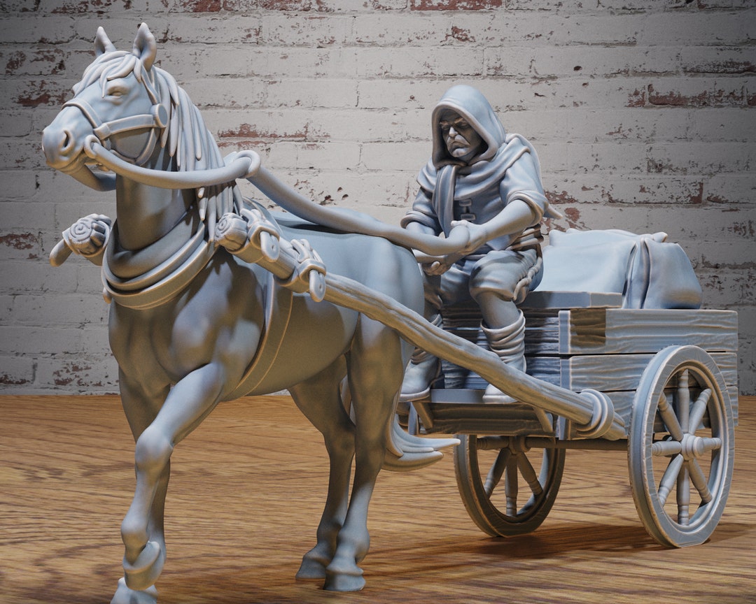 Villager Wagon With Driver 28mm Scale Epic Miniatures Festival Village ...