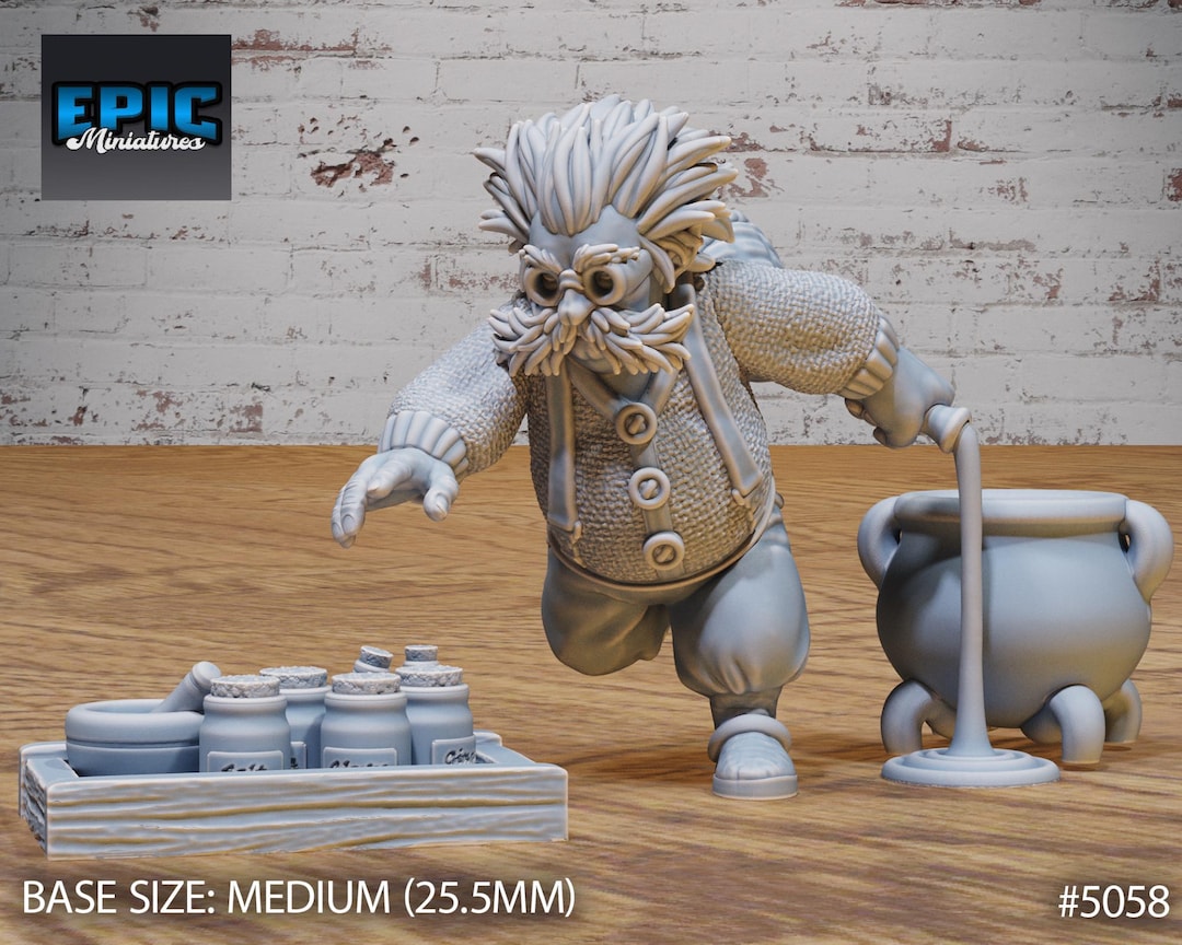 Halfling Villager Alchemist - True 28mm Scale - Epic Miniatures ...