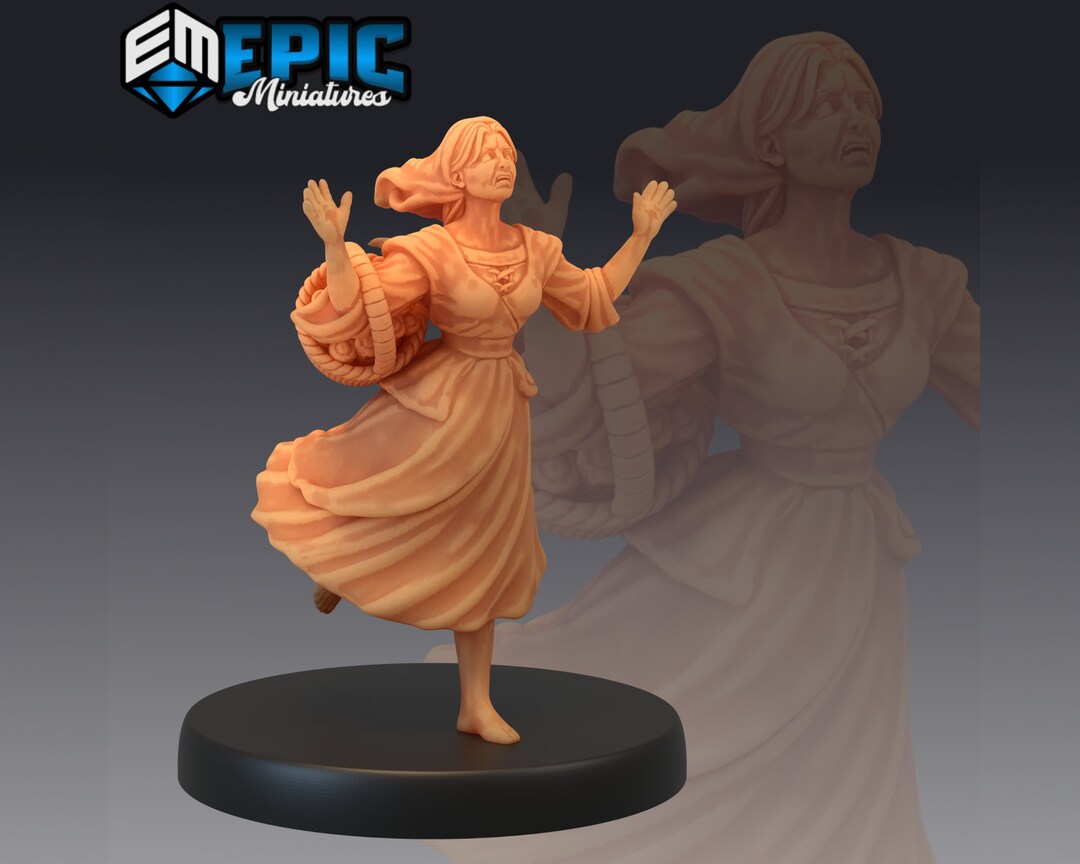 28mm Villager Panicked Woman - Etsy