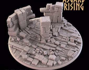 Ruins Base 90mm, Diorama Display Base Asgard Rising, Table Top Gaming ...
