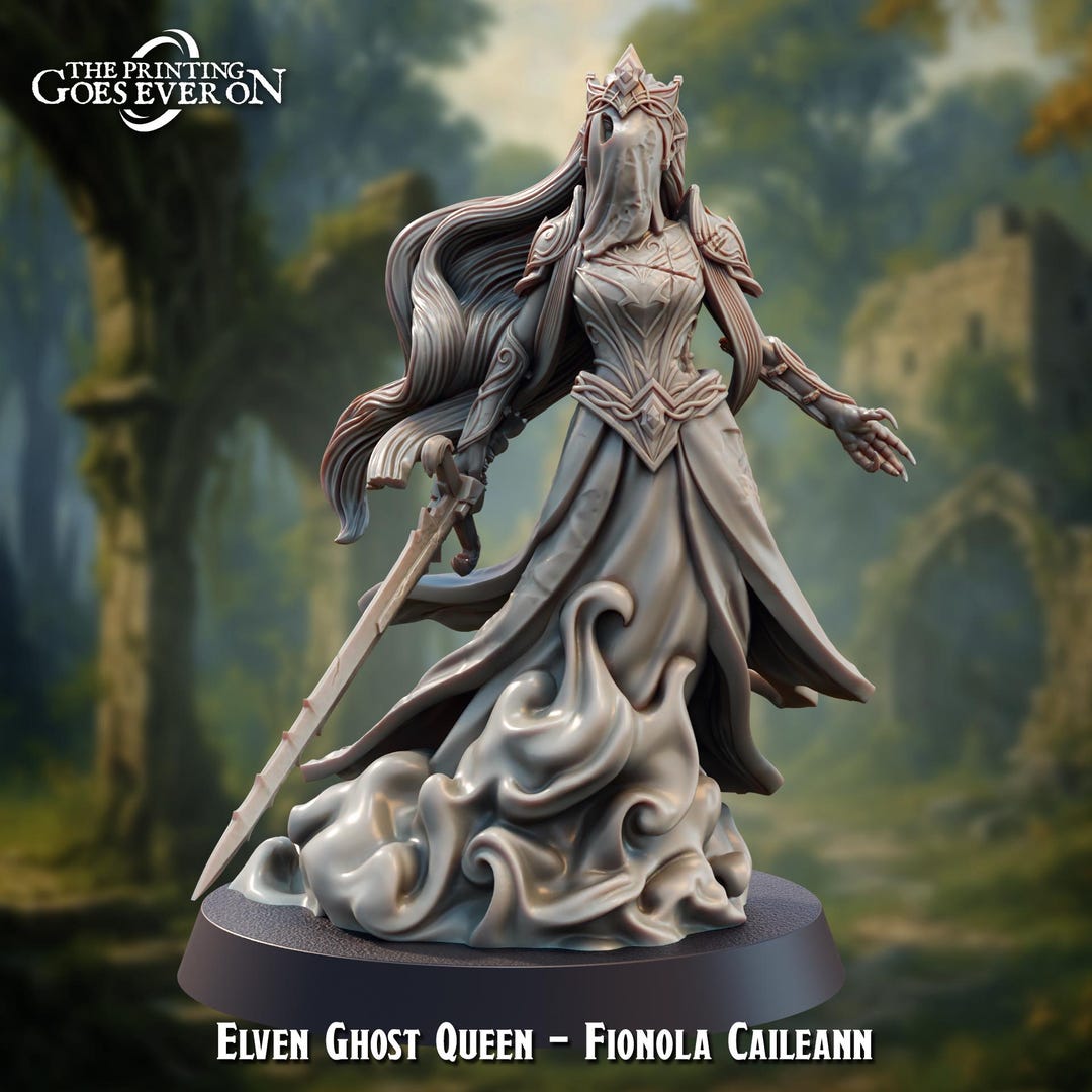 Elven Ghost Queen - 28mm - the Printing Goes Ever on - Dungeons and ...