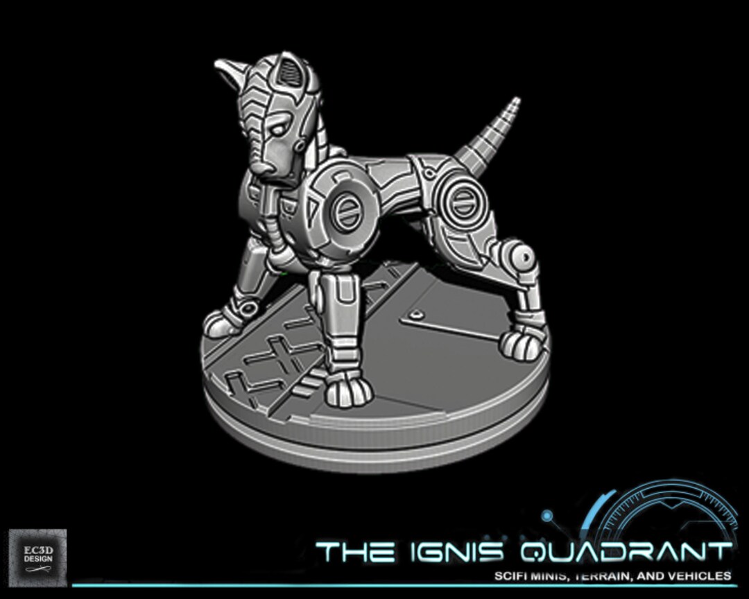 Cyber Dog- 28/32mm Scale - Ignis Quadrant - EC3D Designs - Etsy