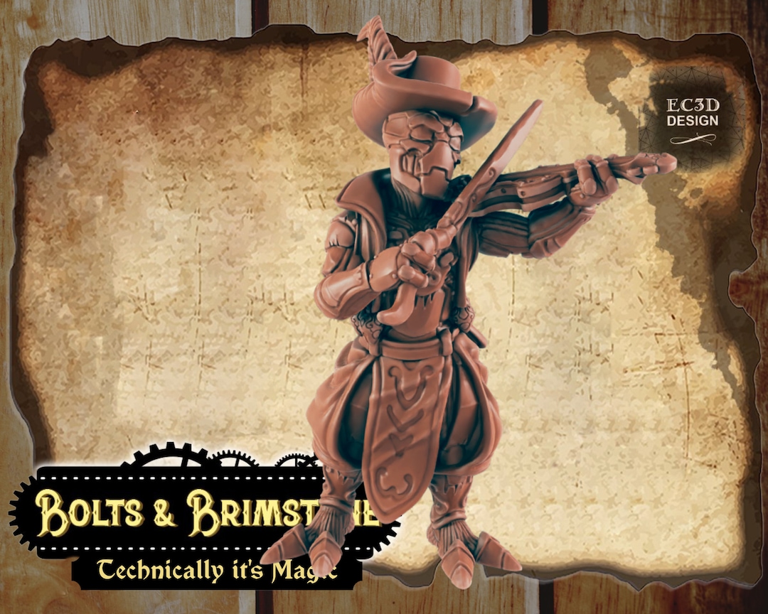 Male Warforged Bard - Includes a Base! - True 28/32mm Scale - EC3D ...