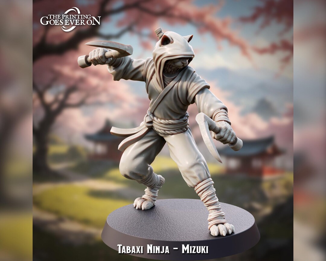 Tabaxi (catfolk) Ninja Mizuki - 28mm - the Printing Goes Ever on ...
