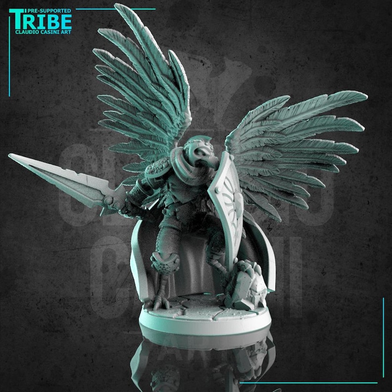 Aarakocra Paladin With Plate Armor- Includes Base! - 28mm or 32mm ...