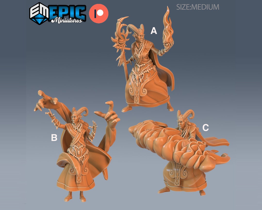 Warlock Tiefling - 28mm Scale -epic Miniatures - Etsy
