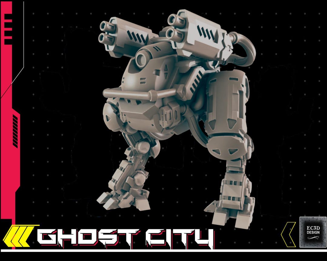 Small Security Mech - Cyberpunk Theme - 28mm or 32mm Scale - Ghost City ...