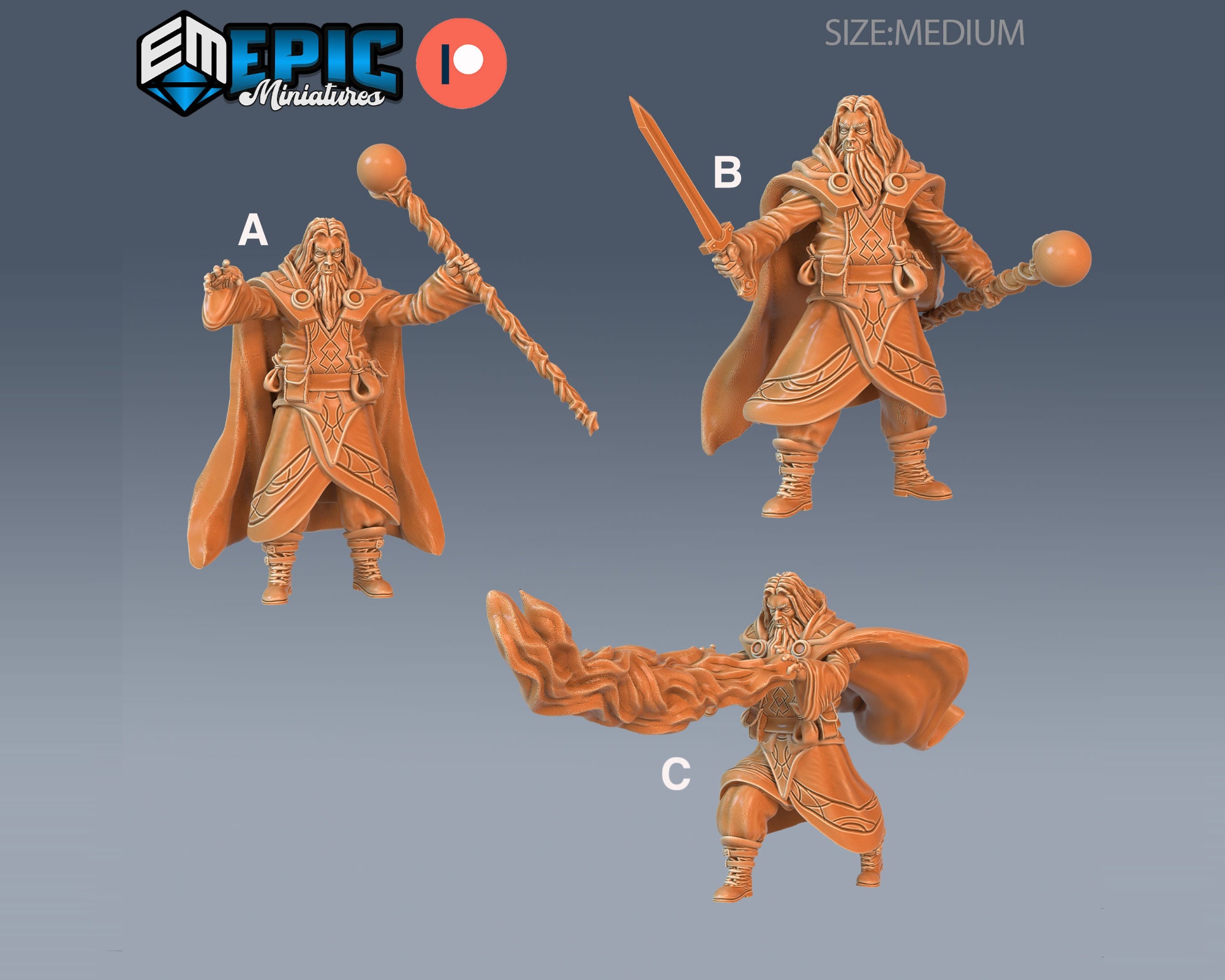 Wizard Adventurer 28mm Scale Epic Miniatures - Etsy