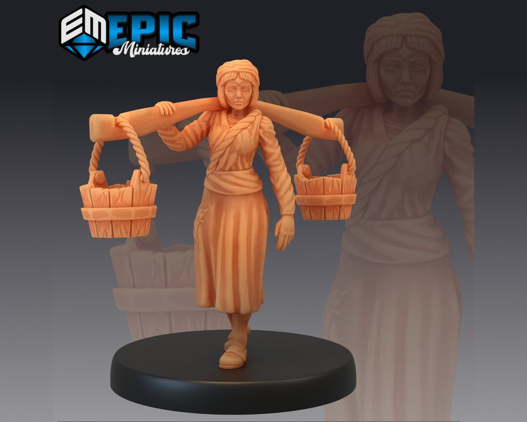 28mm Villager Woman Carrying Water - Etsy