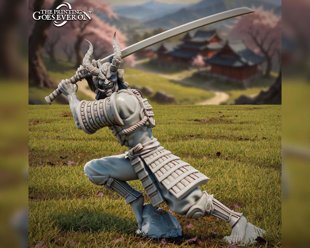Japanese Oni Demon With Katana - 28mm - the Printing Goes Ever on ...