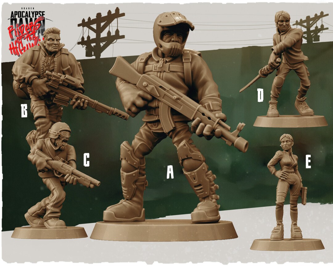 Bikers Standing - 32mm Scale - Kraken Studios Riders of the Highway ...