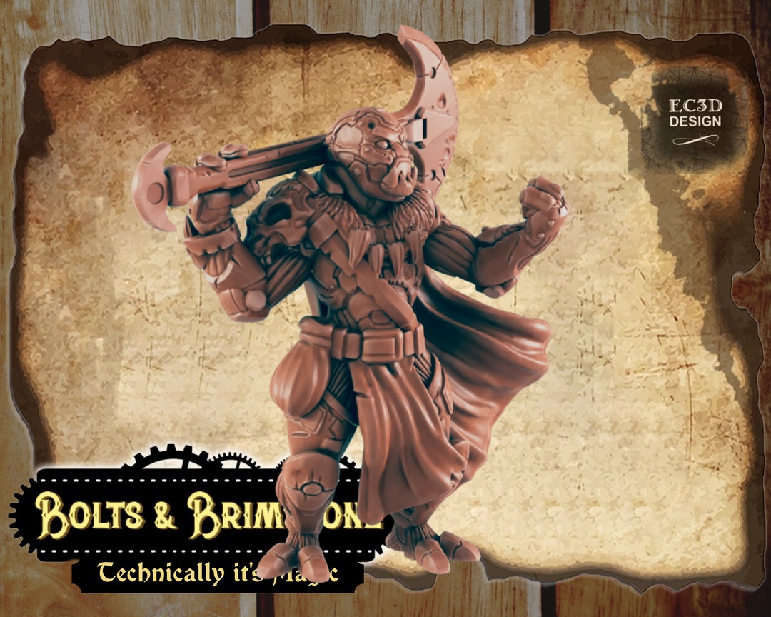 Male Warforged Barbarian - Includes a Base! - True 28/32mm Scale - EC3D ...