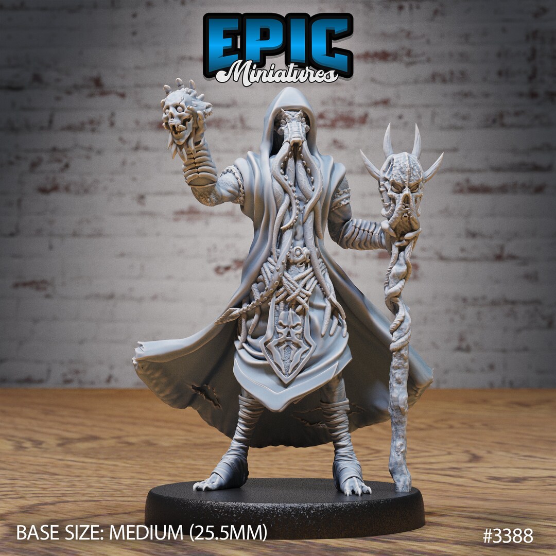 Mind Eater Cult Mage - 28mm Scale - Epic Miniatures - Planar Adventures ...