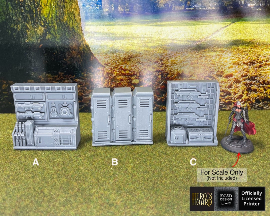 Weapon Racks and Locker - Ignis Quadrant - EC3D Designs - Etsy