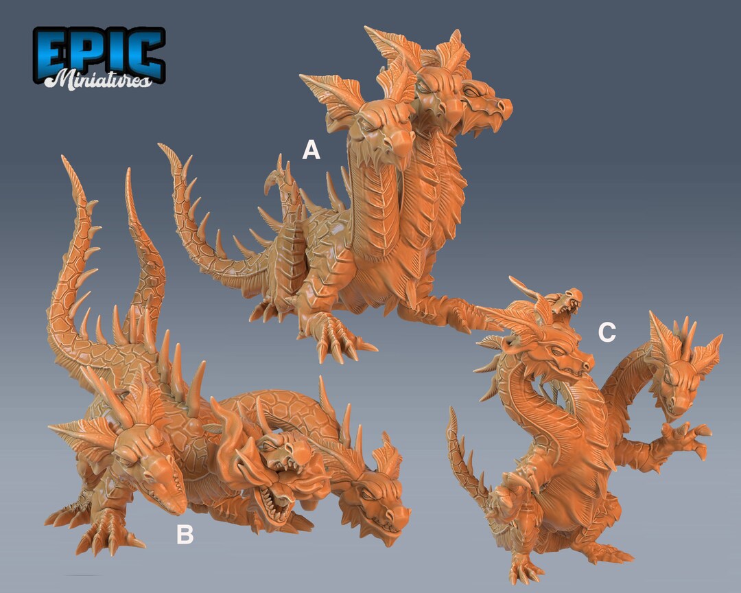 Dungeon Hydra Epic Miniatures 28mm Scale Three Headed - Etsy