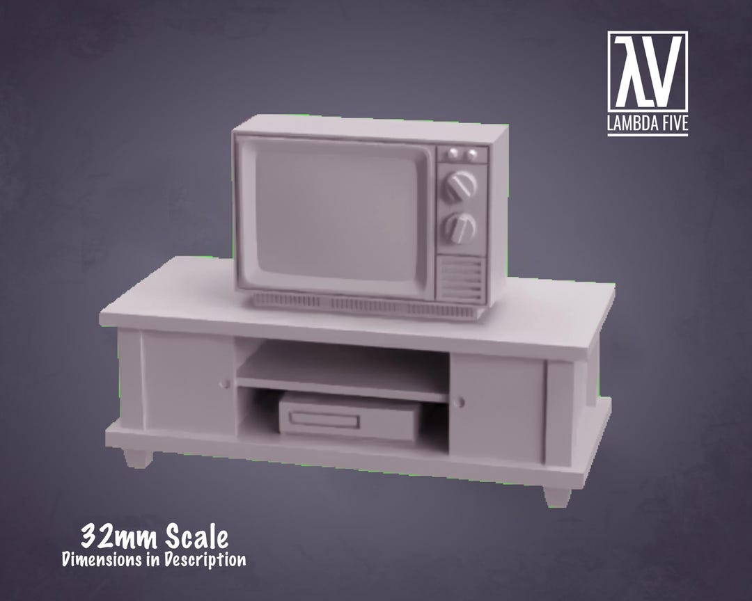 Retro TV Console With VCR - 32mm - Lambda5 - Retro 80s Scenery and ...