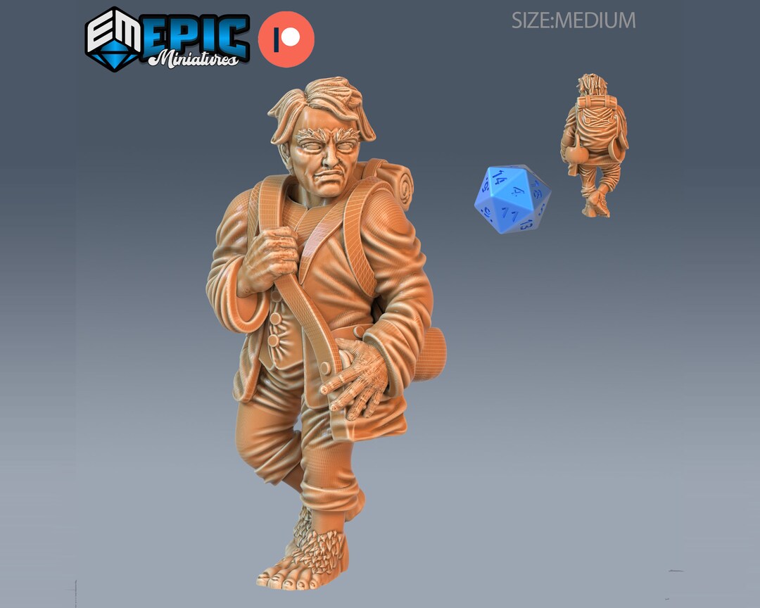 Halfling Villager Traveller - 28mm Scale - Epic Miniatures - Etsy