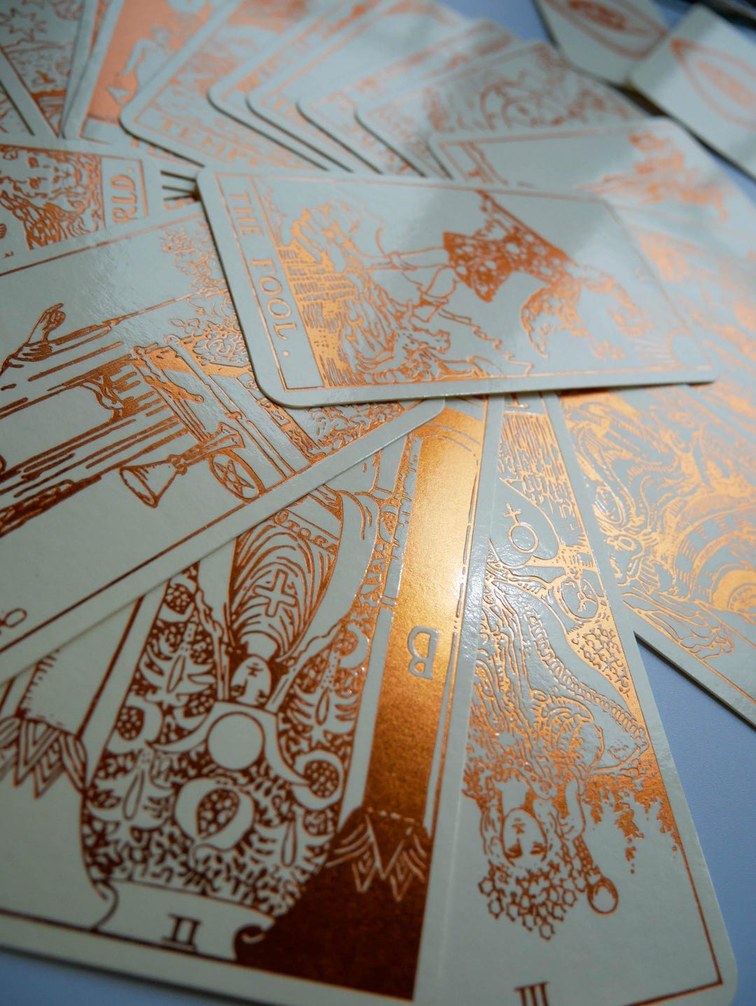 Cream Tarot Deck With Copper Foil-pressed, Everything Foil Tarot Deck ...