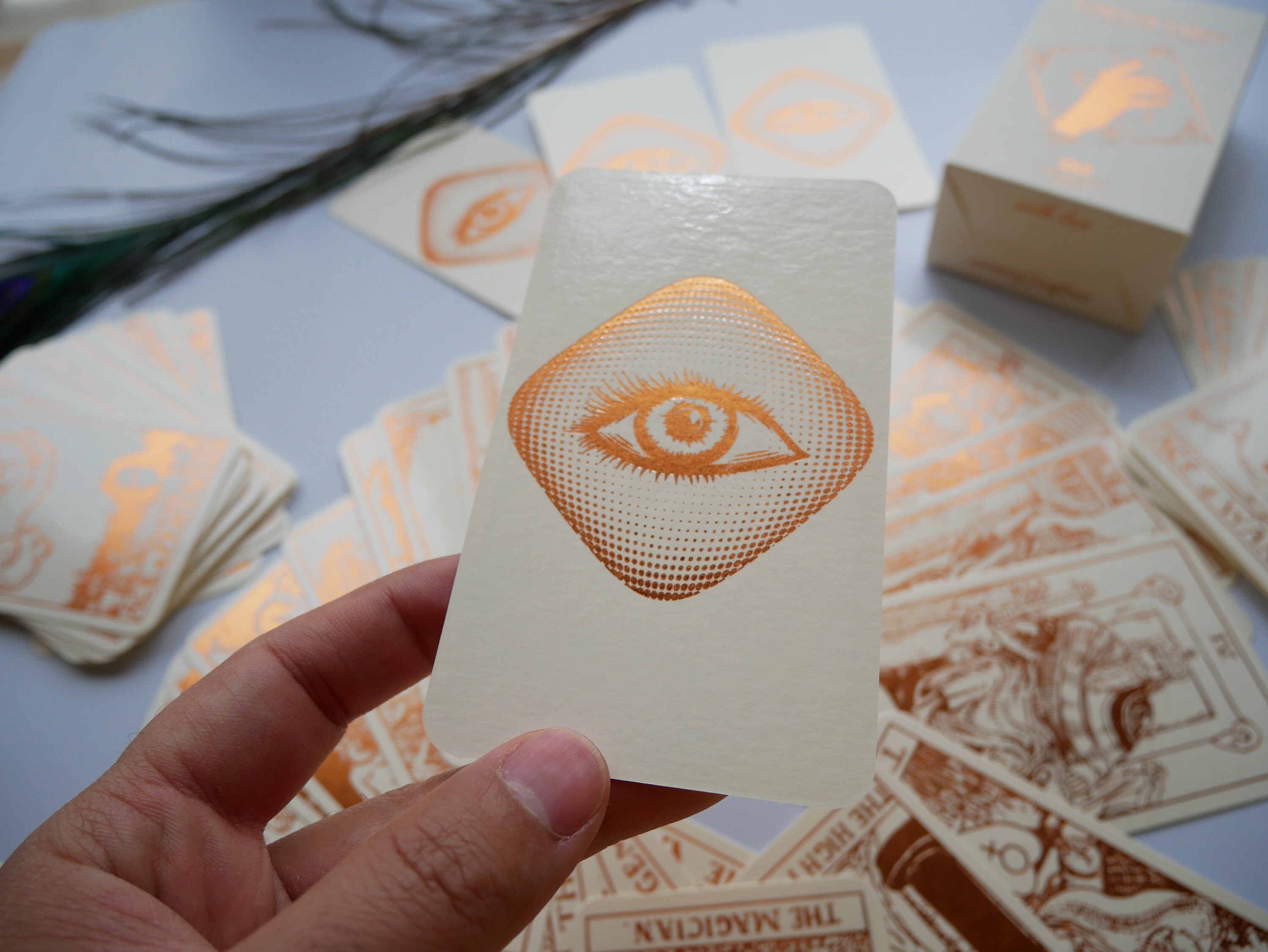 Cream Tarot Deck With Copper Foil-pressed, Everything Foil Tarot Deck ...