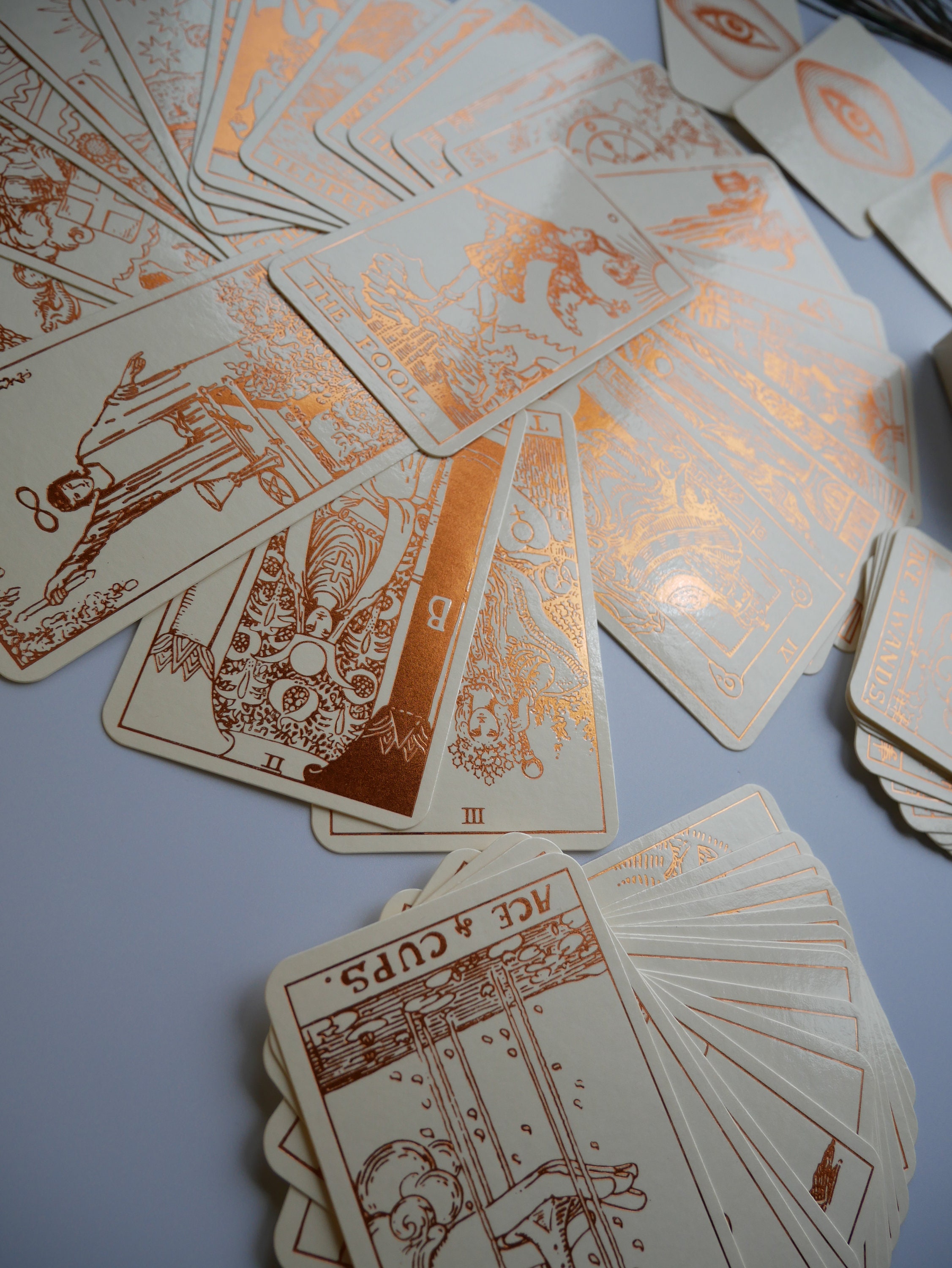 Cream Tarot Deck With Copper Foil-pressed, Everything Foil Tarot Deck ...