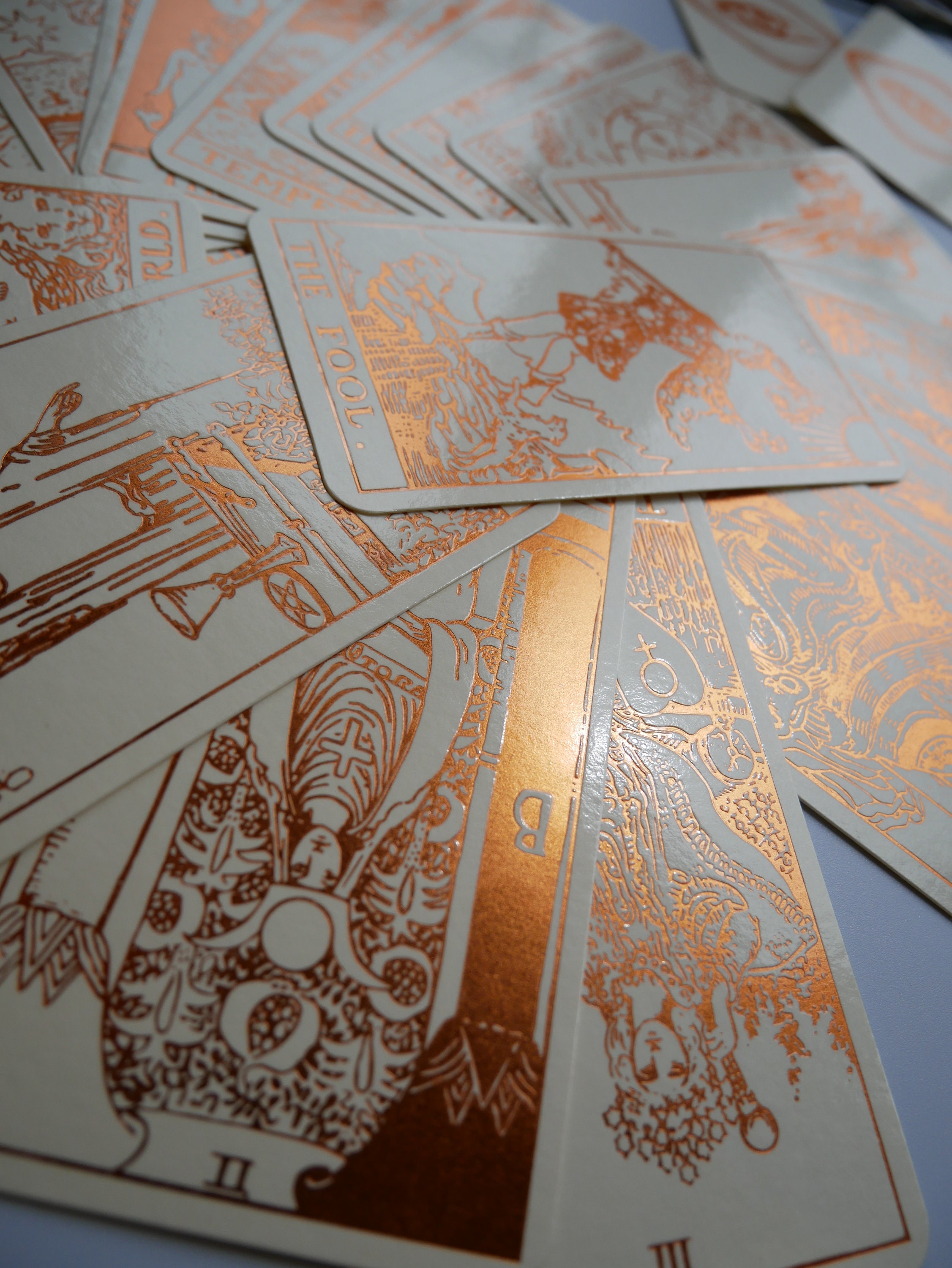 Cream Tarot Deck With Copper Foil-pressed, Everything Foil Tarot Deck ...
