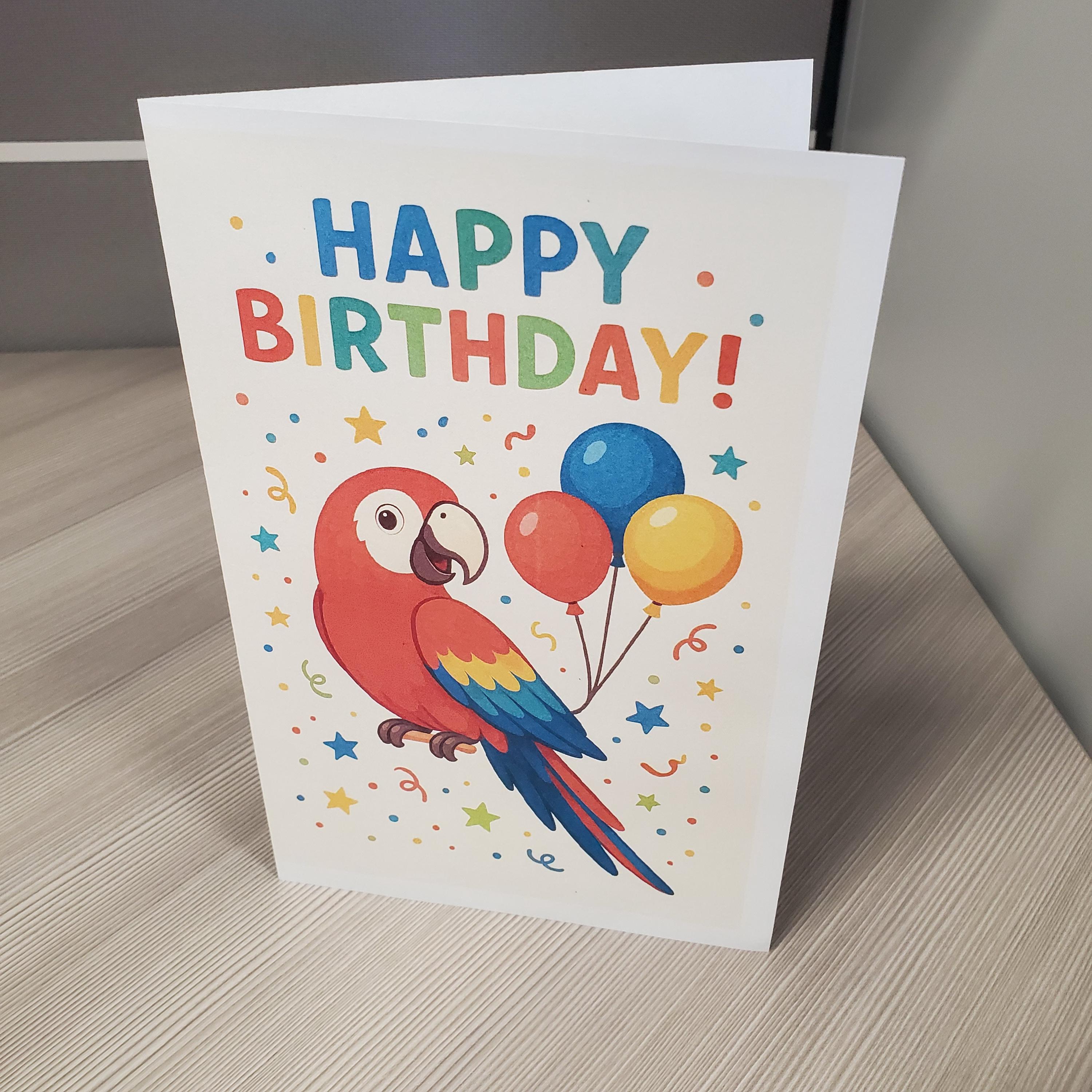 Parrot Birthday Card - Etsy