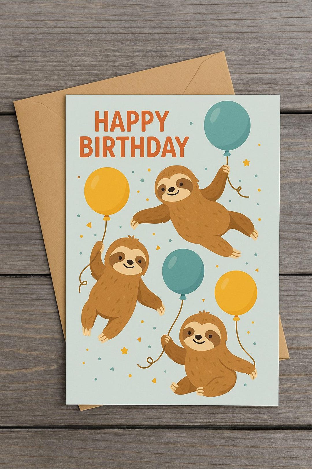 Sloth Birthday Card - Etsy