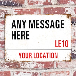 Personalised Metal London Street Sign Custom Text Family Name Wall ...