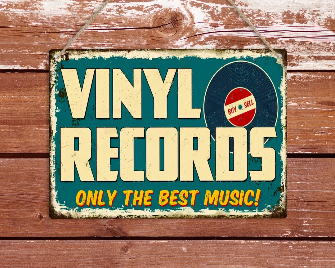 Vintage Vinyl Records Metal Sign: Rustic Bar Decor - Etsy