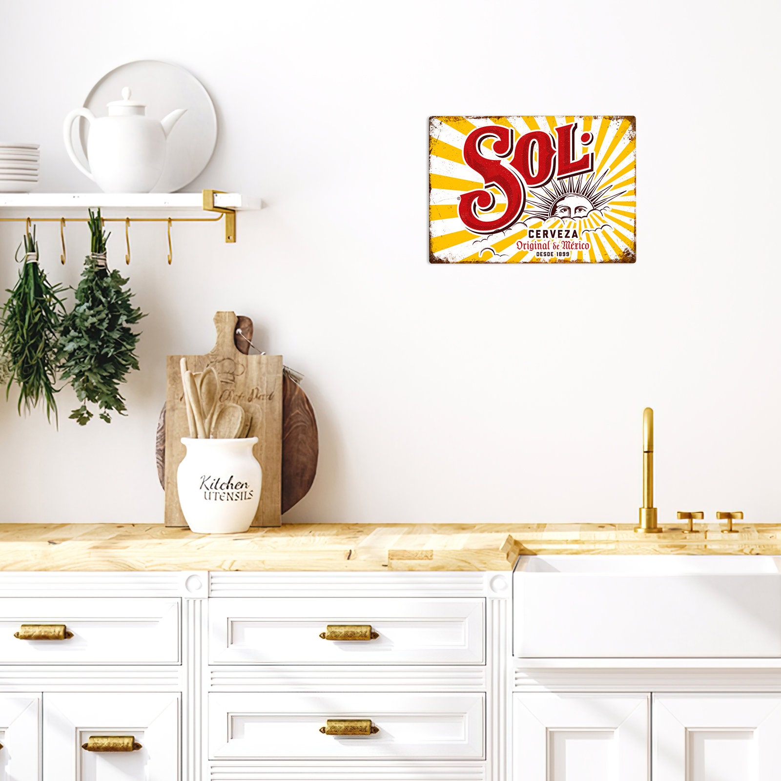 Sol Lager Retro Metal Sign, Mexico Beer Wall Plaque, Man Cave Shed Home ...
