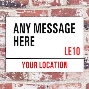 Personalised Metal London Street Sign Custom Text Family Name Wall ...