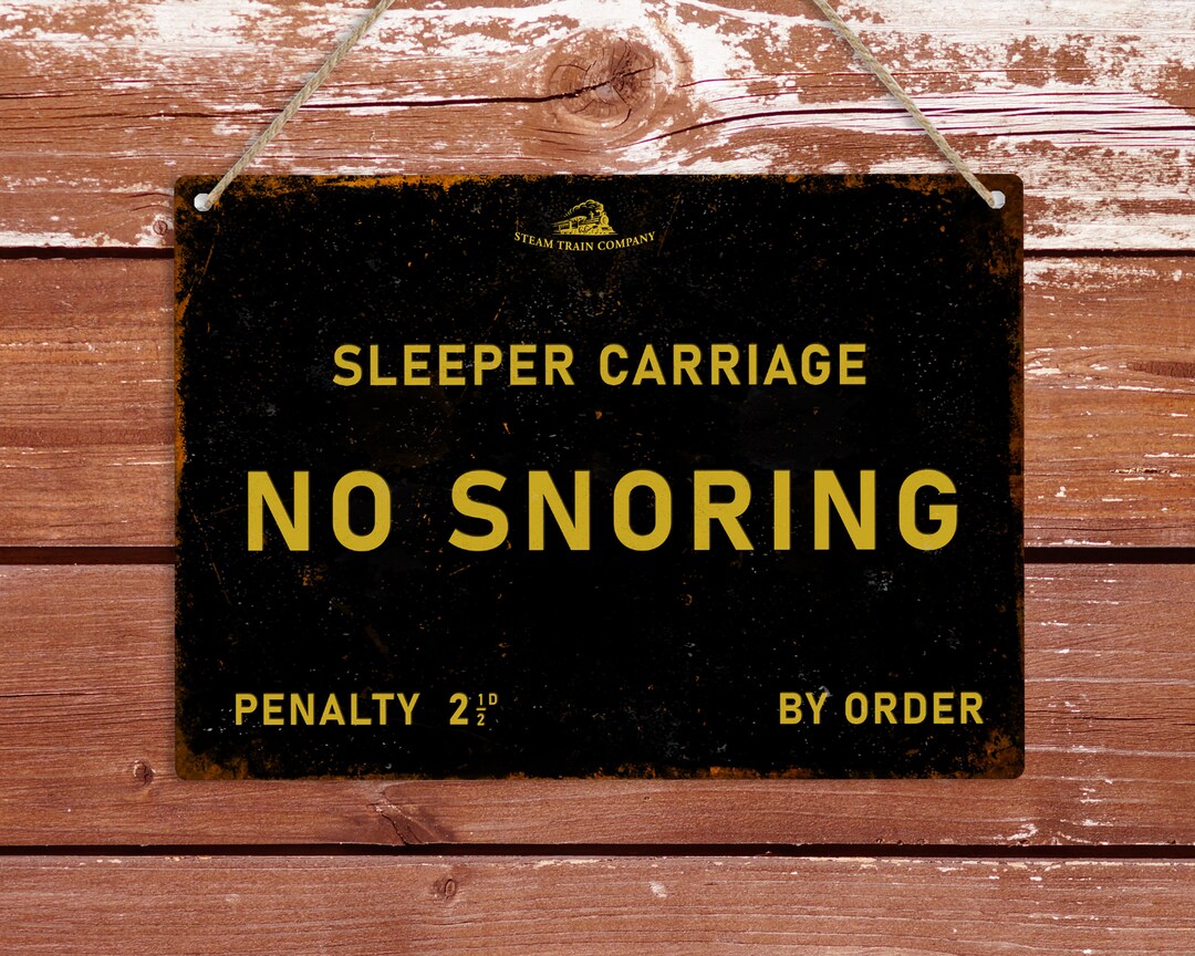 Sleeper Train Carriage Metal Sign, Funny Retro Bedroom Wall Plaque ...