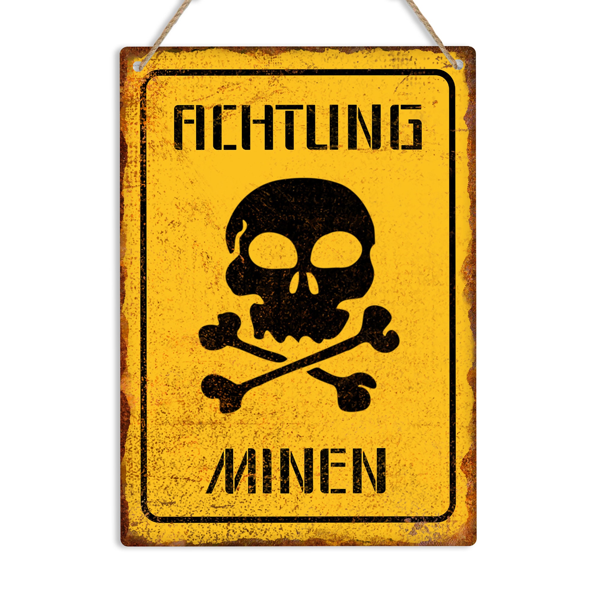ACHTUNG MINEN Retro Style Metal Tin Wall Sign Vintage Warning - Etsy