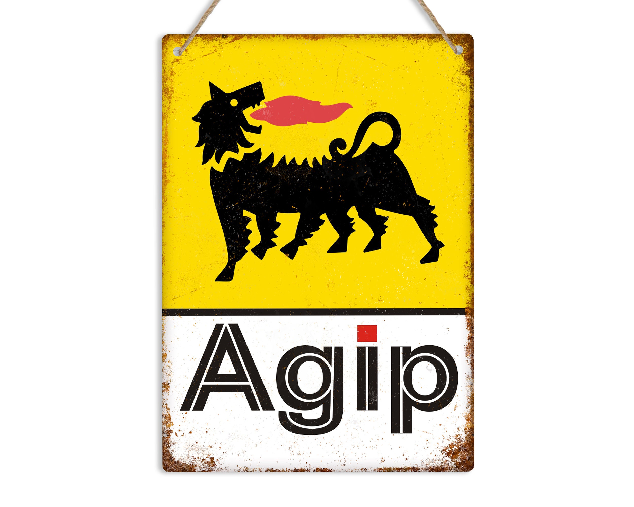 AGIP Racing Fuel Retro Metal Tin Wall Sign Door Metal Plaque Man Cave ...